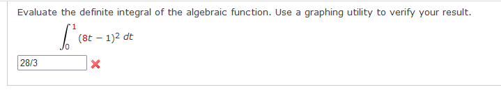 Solved Evaluate the definite integral of the algebraic | Chegg.com
