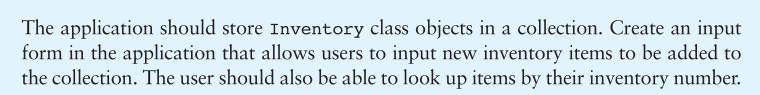 Solved 7. Inventory Item Class Create an application that | Chegg.com
