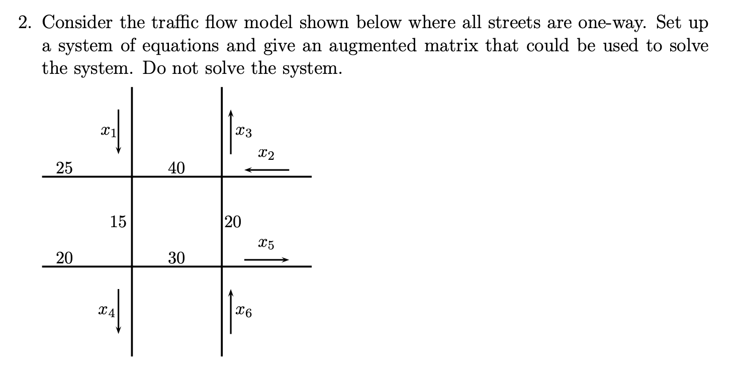 Solved 2 Consider The Traffic Flow Model Shown Below Where