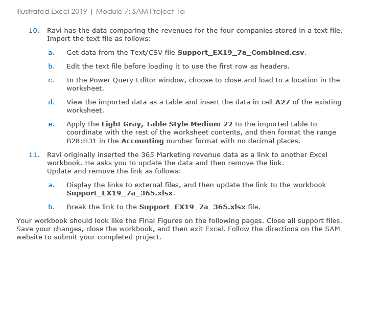 Solved Illustrated Excel 2019 | ﻿Module 7: SAM Project 1a10. | Chegg.com