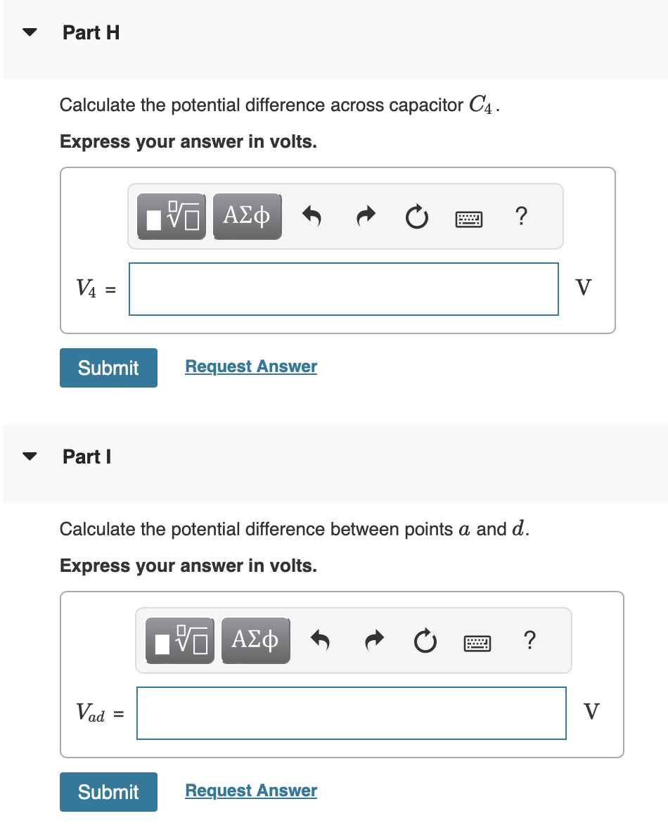 Solved In (Figure 1), each capacitor has C=4.20μF and | Chegg.com