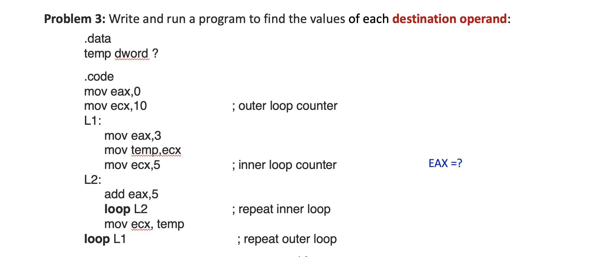 Solved Problem 3: Write and run a program to find the values | Chegg.com