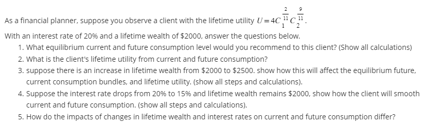 Solved As a financial planner, suppose you observe a client | Chegg.com