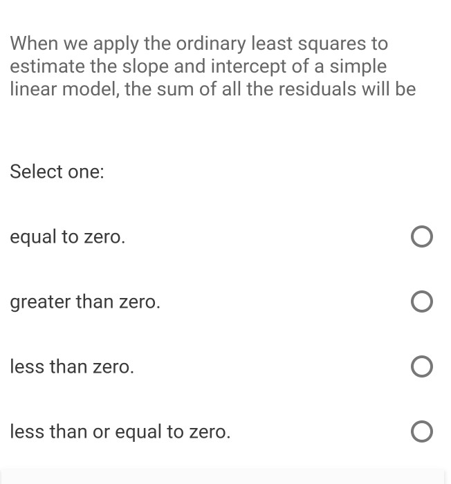 Solved When we apply the ordinary least squares to estimate | Chegg.com