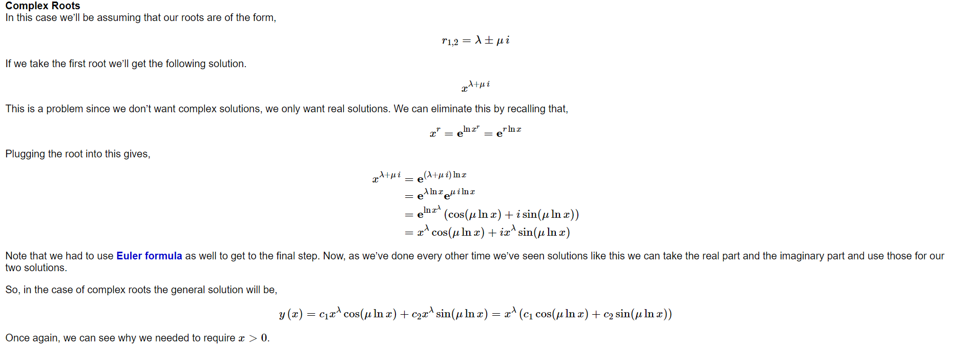 Solved In this euler equation of differential equation, when | Chegg.com