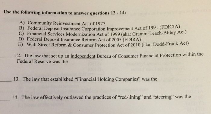 Solved Use the following information to answer questions 12 | Chegg.com