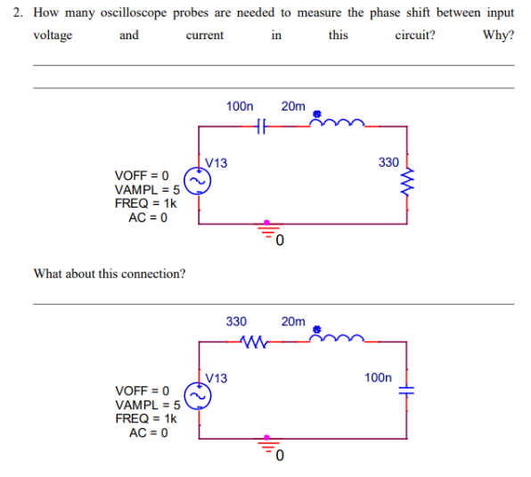 Solved 2. How many oscilloscope probes are needed to measure | Chegg.com