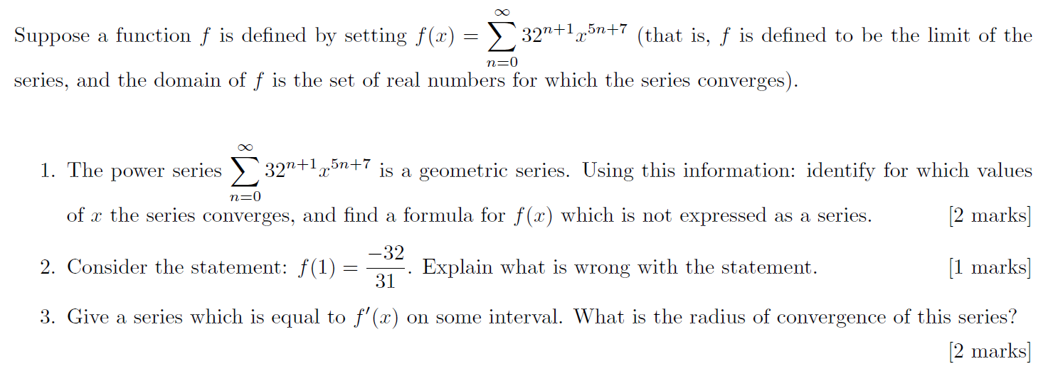 Solved Suppose a function f is defined by setting | Chegg.com