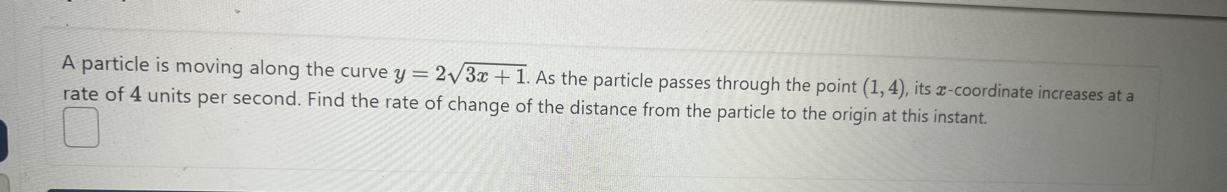 Solved A particle is moving along the curve y=23x+1. As the | Chegg.com
