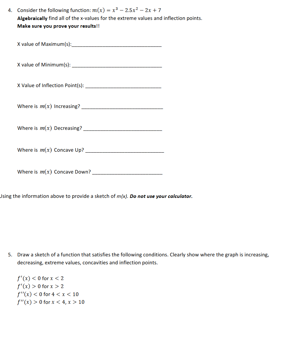 Solved Consider the following function: | Chegg.com