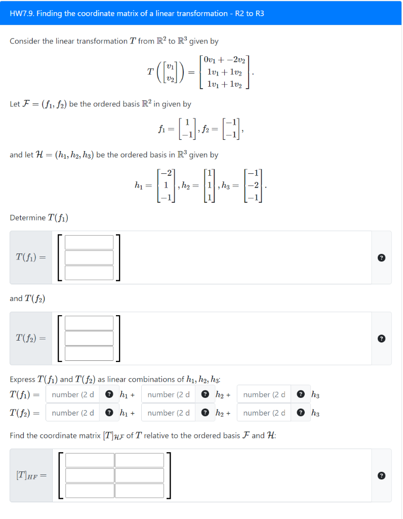 Solved Consider the linear transformation T from R2 to R3 | Chegg.com