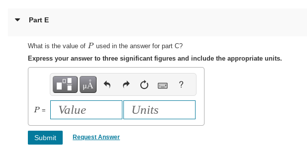 Solved What is the value of P used in the answer for part C | Chegg.com