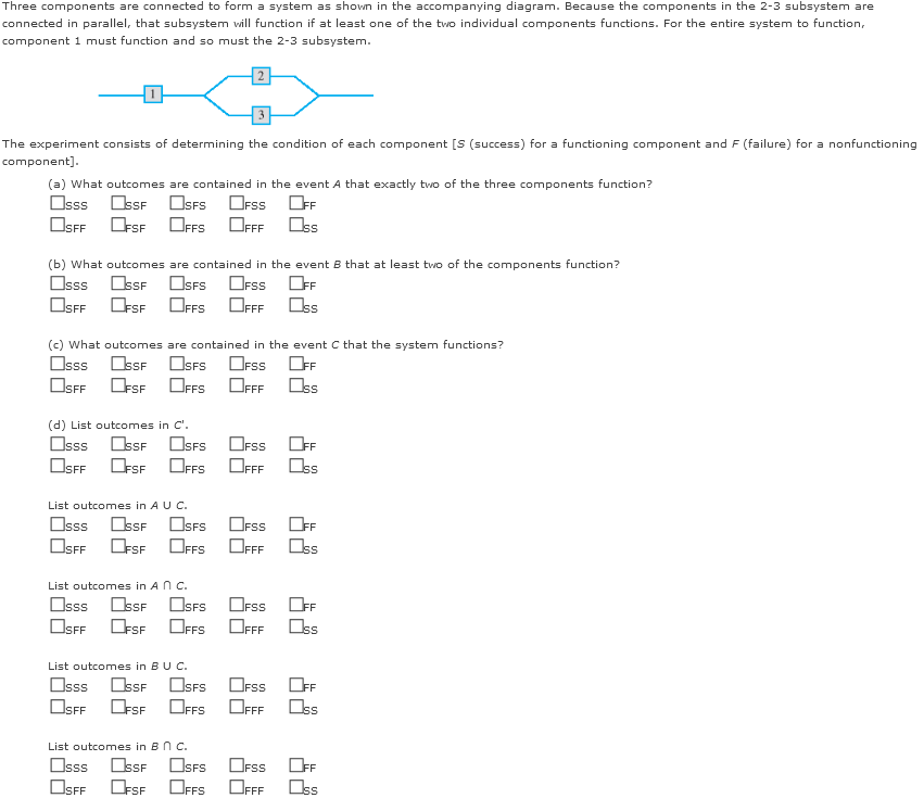 Solved Three components are connected to form a system as | Chegg.com
