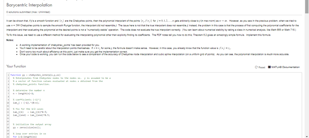 Matlab Coding . Barycentric Interpolation. There is a | Chegg.com
