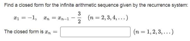 Solved Find a closed form for the infinite arithmetic | Chegg.com