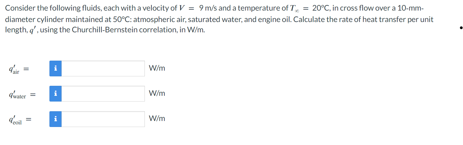 Solved Consider the following fluids, each with a velocity | Chegg.com