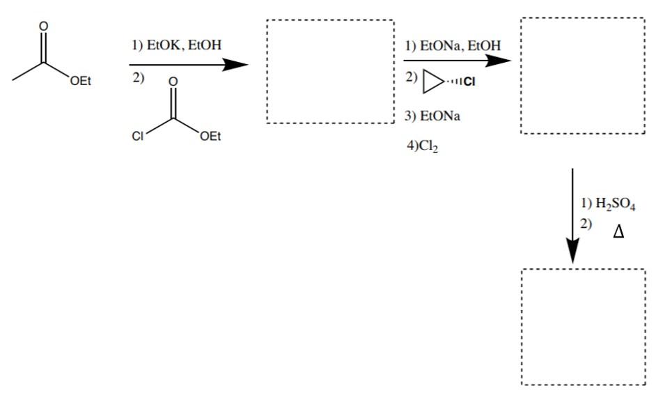 Solved 1) ELOK, EtOH 1) ETONa, EtOH i i OEt 2) 2) D ICI 3) | Chegg.com