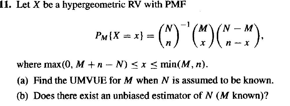 Solved 1. Let X be a hypergeometric RV with PMF | Chegg.com
