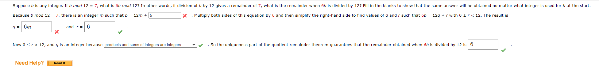Solved Suppose b is any integer. If b mod 12 = 7, what is 6b | Chegg.com