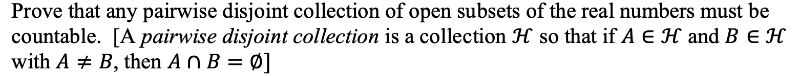 Solved Prove that any pairwise disjoint collection of open | Chegg.com