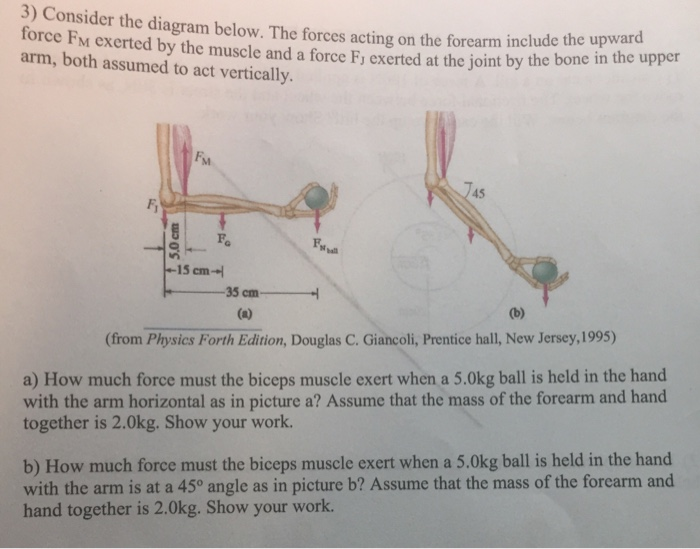 Solved 3) C onsider the diagram below. The forces acting on | Chegg.com
