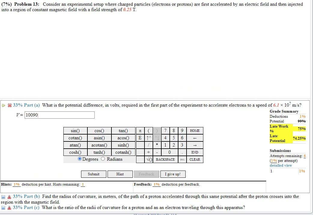 Solved (7\%) Problem 13: Consider an experimental setup | Chegg.com