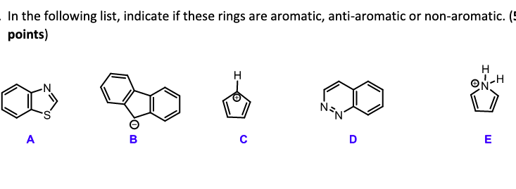 Solved In the following list, indicate if these rings are | Chegg.com