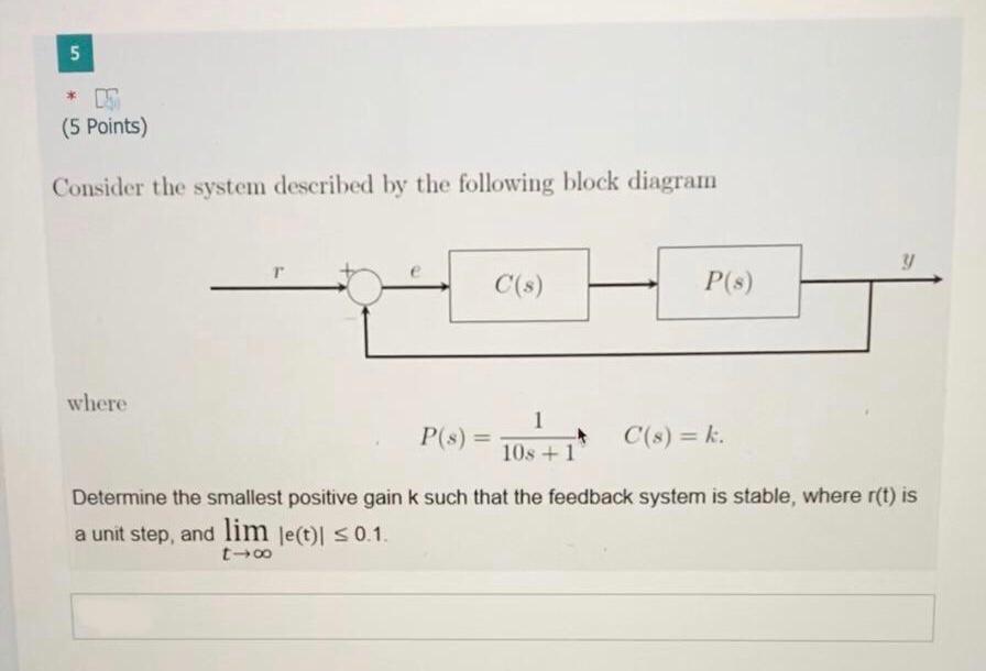 Solved 5 (5 Points) Consider the system described by the | Chegg.com