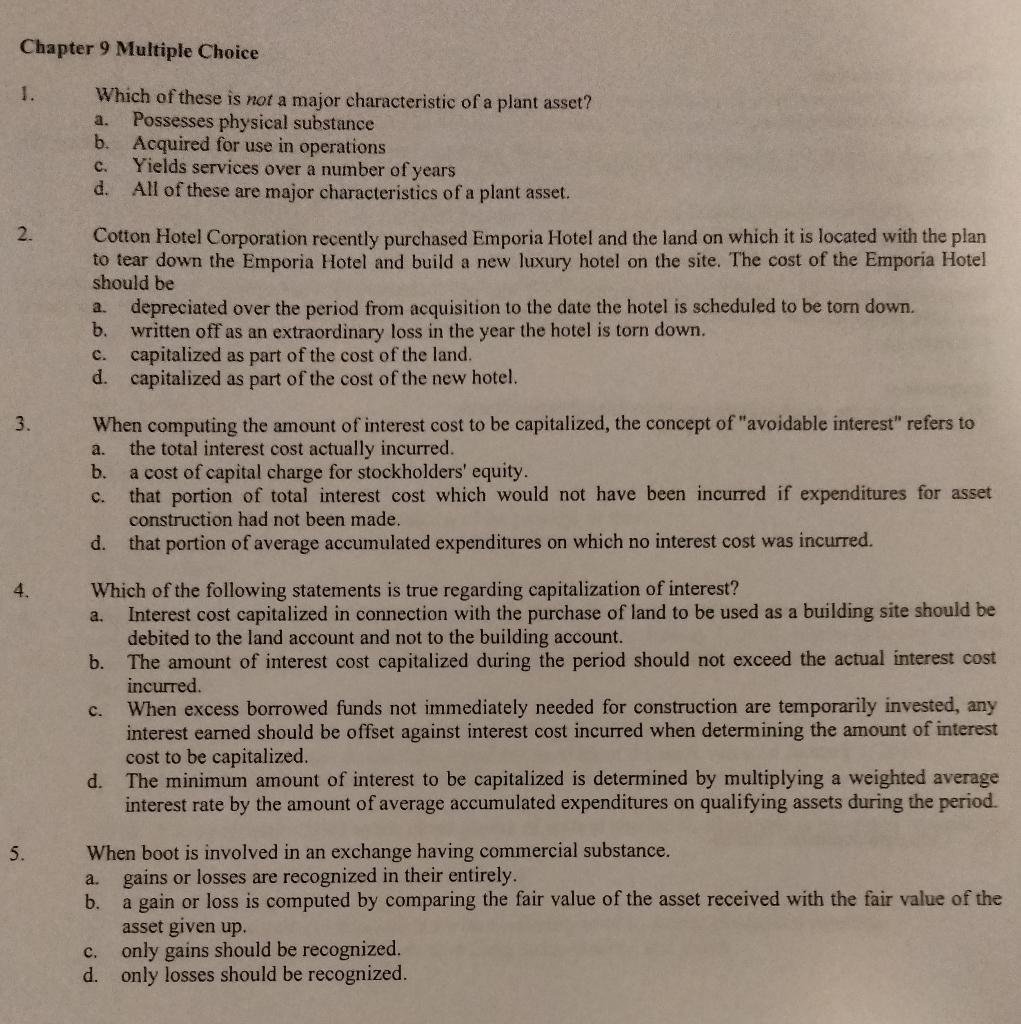 Solved Chapter 9 Multiple Choice 1. Which of these is not a | Chegg.com