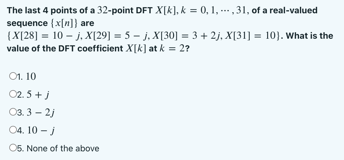 Solved The last 4 points of a 32-point DFT | Chegg.com