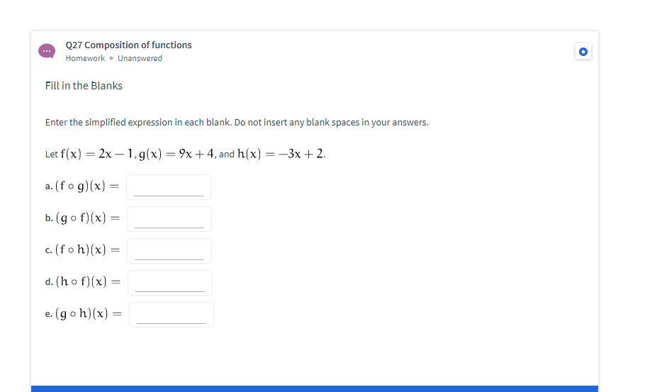 Solved Q27 Composition of functions Homework. Unanswered | Chegg.com