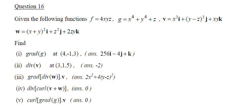 Solved Given the following functions | Chegg.com