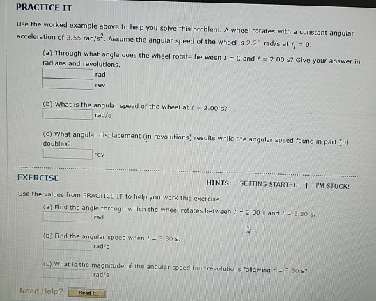 Solved EXAMPLE 7.2 A Rotating Wheel GOAL Apply the | Chegg.com