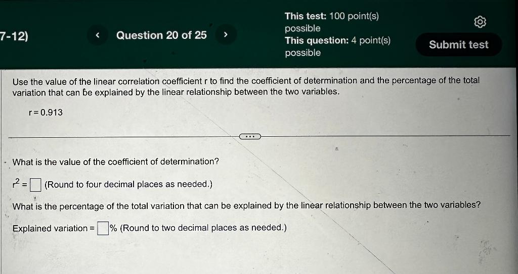 Solved Use The Value Of The Linear Correlation Coefficient R
