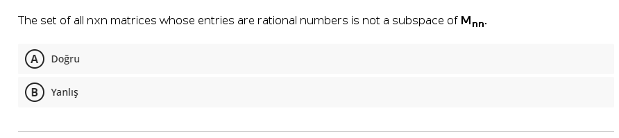 Solved The set of all nxn matrices whose entries are | Chegg.com