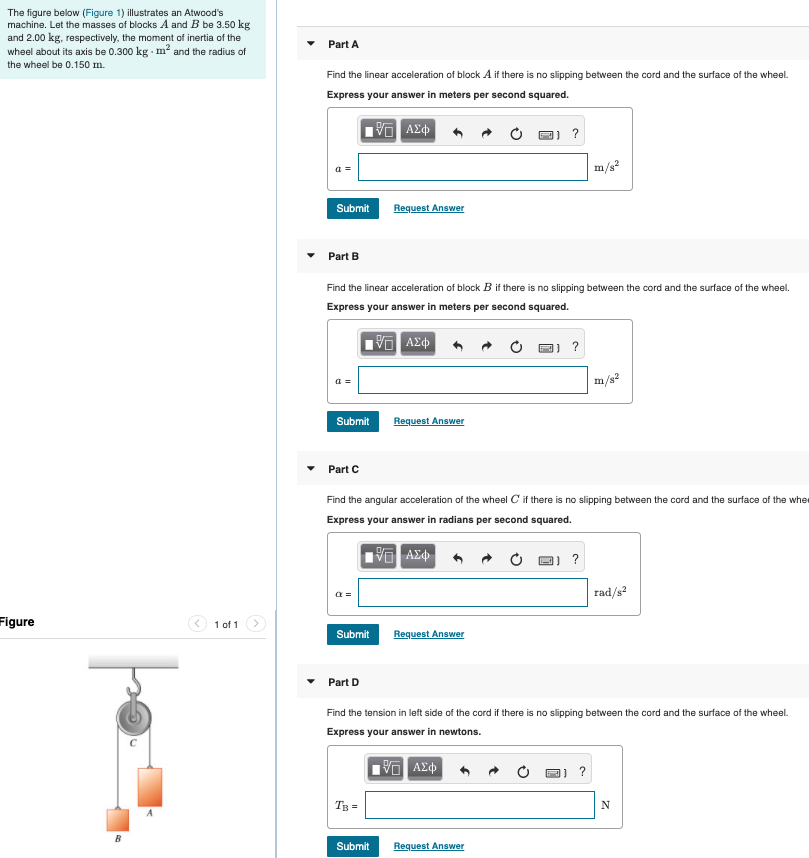 Solved The figure below (Figure 1) illustrates an Atwood's | Chegg.com