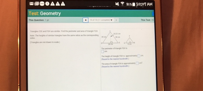 Triangles CDE and FGH are similar. Find the parameter | Chegg.com Triangles CDE and FGH are similar. Find the parameter | Chegg.com