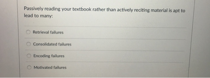 Solved Passively reading your textbook rather than actively | Chegg.com