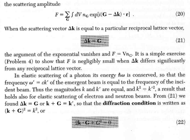 Solved Diffraction Conditions Theorem. The set of reciprocal | Chegg.com