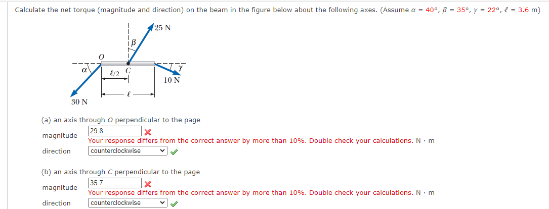 Solved Calculate the net torque (magnitude and direction) on | Chegg.com