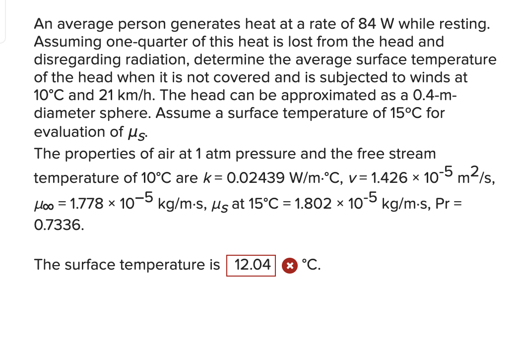 Solved An average person generates heat at a rate of 84 W | Chegg.com