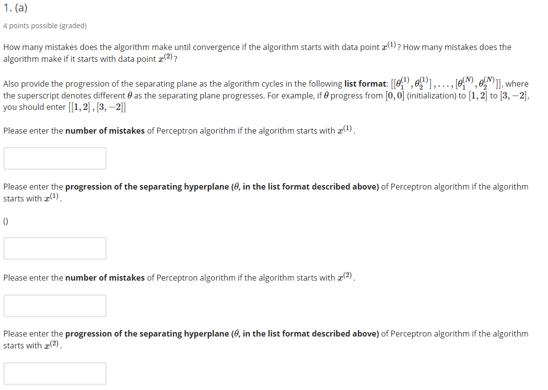 In this problem, we will investigate the perceptron | Chegg.com