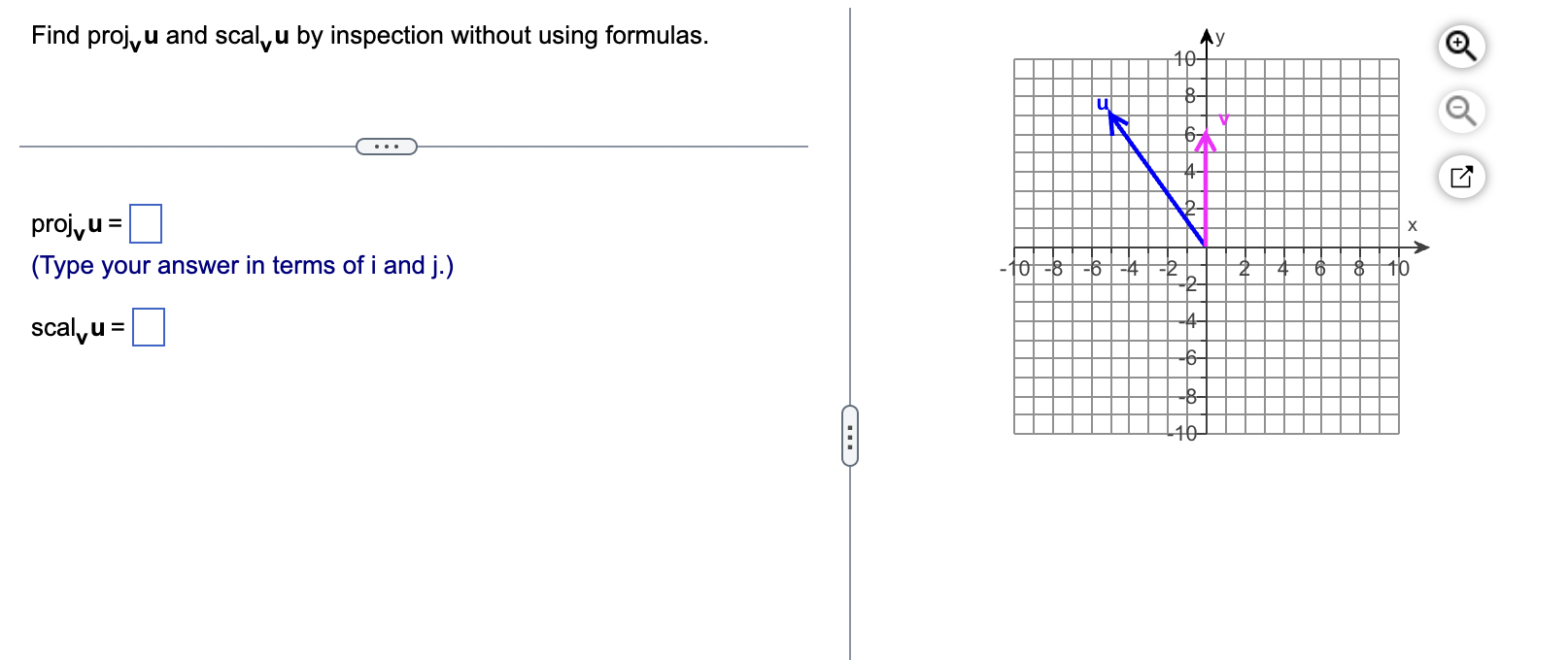 Solved Find projvu and scalvu by inspection without using | Chegg.com