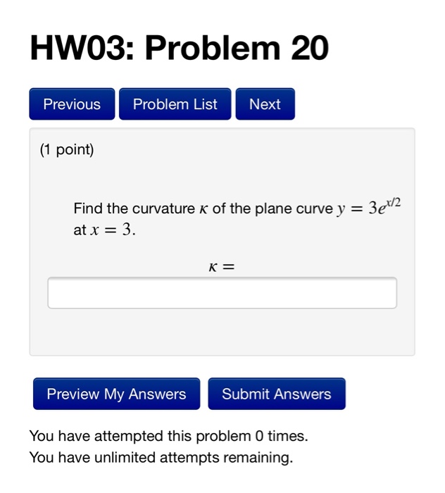 Solved HW03: Problem 20 Previous Problem List Next (1 point) | Chegg.com