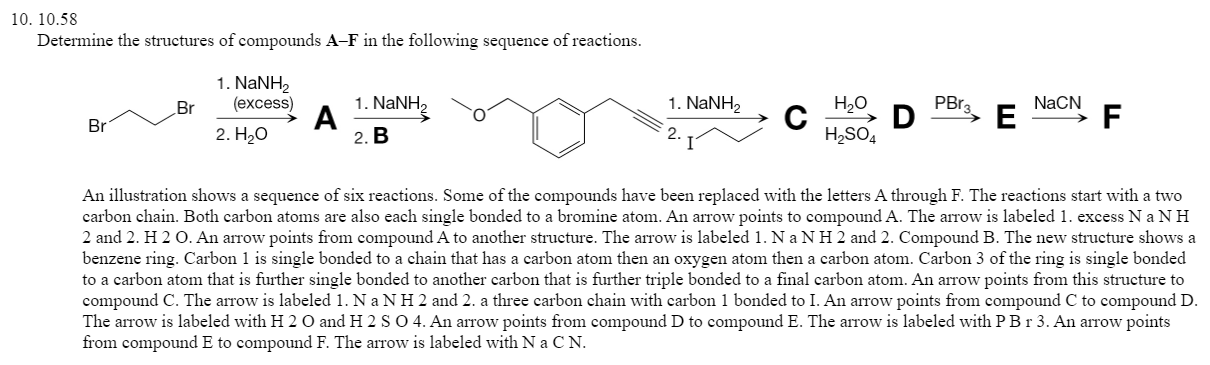 Solved 10.58Determine the structures of compounds A–F in the | Chegg.com