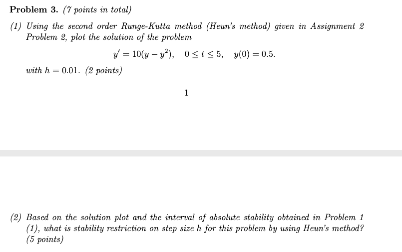 Solved Problem 3. (7 points in total) (1) Using the second | Chegg.com