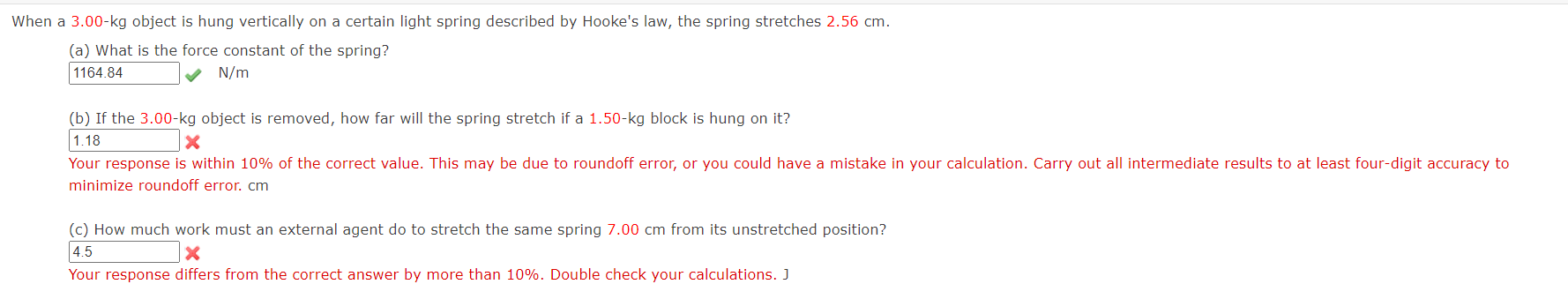 Solved Vhen a 3.00−kg object is hung vertically on a certain | Chegg.com