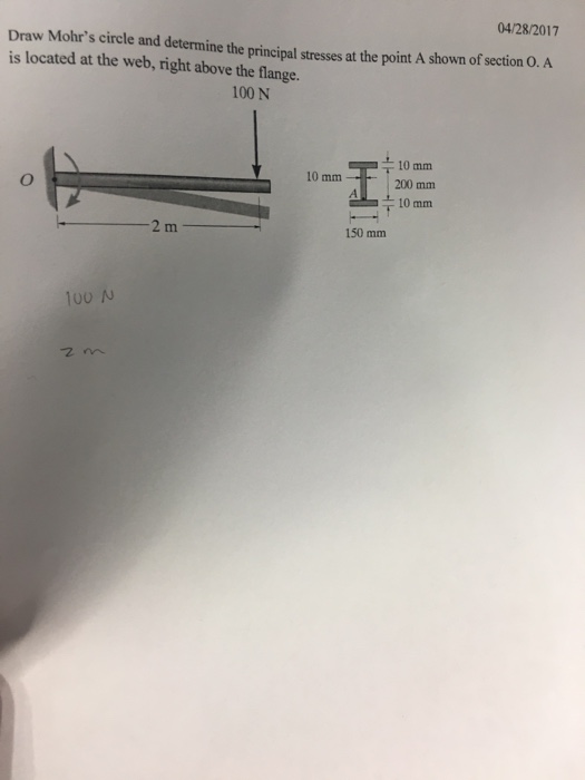 Solved Draw Mohr's circle and determine the principal | Chegg.com