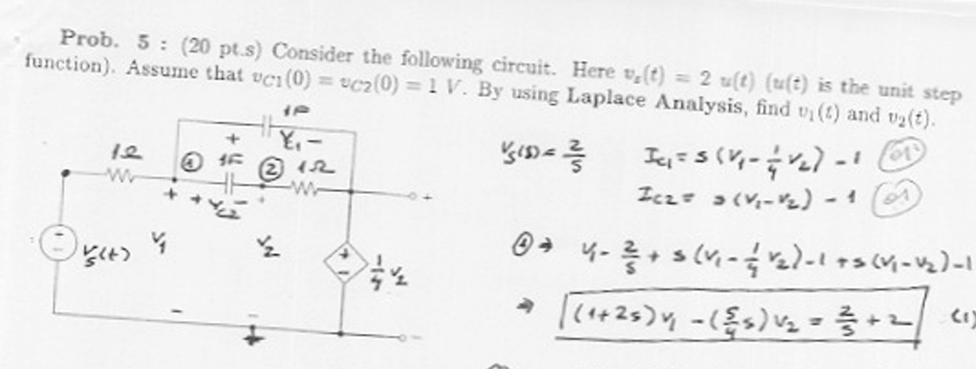 Solved Prob. 5 ﻿: (20 pt.s) ﻿Consider the following circuit. | Chegg.com