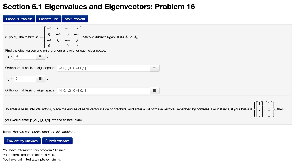 Solved Section 6.1 Eigenvalues and Eigenvectors: Problem 15 | Chegg.com